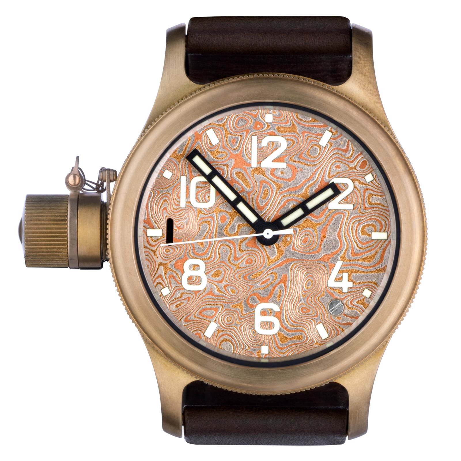 Buy Zlatoust 295 Bronze 46mm Mokume Sapphire Dive Watch from Zlatoust ...