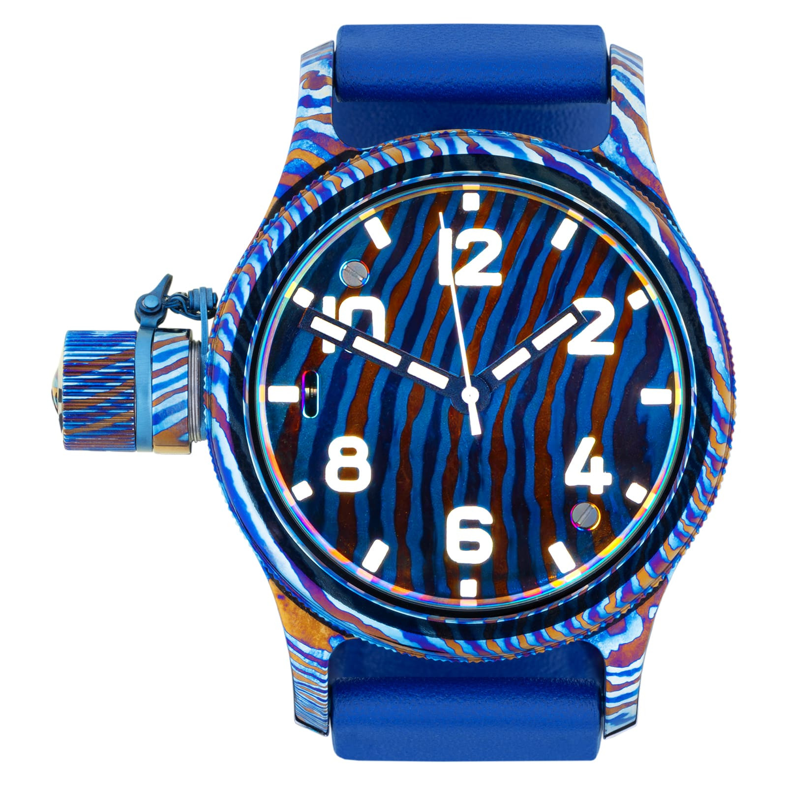 AGAT Watch 53mm Titanium Damascus with Damascus Dial from Zlatoust ...