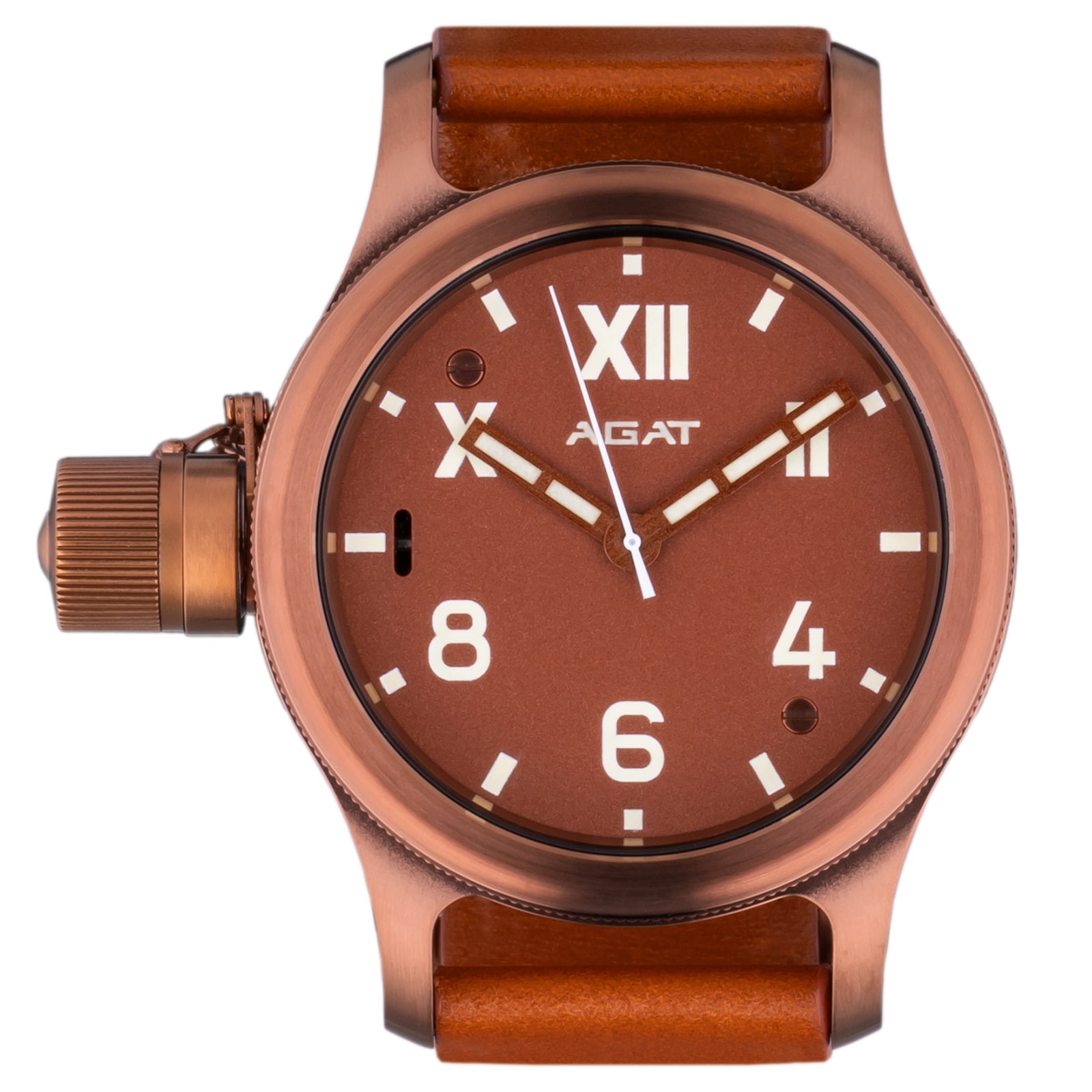 Buy Steel Dive Watch AGAT Aesthete California 46 mm Brown
